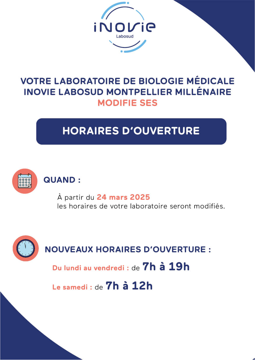 Modification horaire : INOVIE Labosud Montpellier Clinique du ...